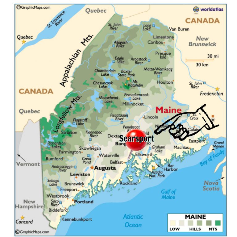 We’re Here Maine Map – Maine Ocean Camping, Searsport Shore Oceanfront ...